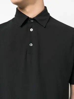 ZANONE Short-sleeve Cotton Polo Shirt - Black