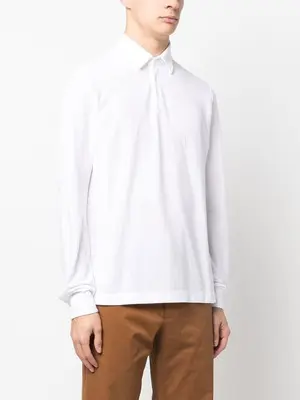 ZANONE Long-sleeve Cotton Polo Shirt
