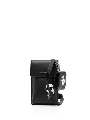 Karl Lagerfeld Kikonik 20 Leather Pouch - Black