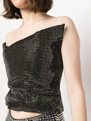 Roland Mouret Crystal-embellished Asymmetric Top