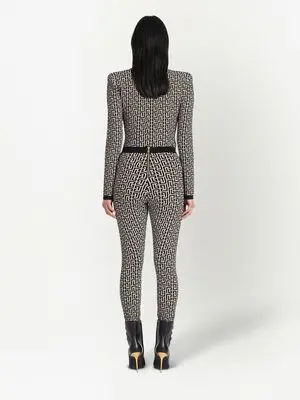Balmain Monogram-print High-waisted Leggings