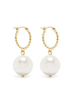 Completedworks Drop Pearl Hoop Earrings