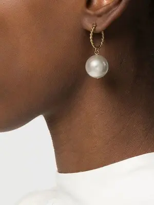 Completedworks Drop Pearl Hoop Earrings