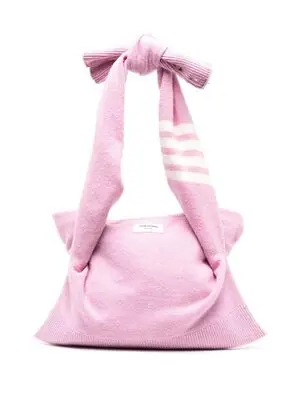 Thom Browne Stitch Merino Crewneck Sweater Shell Bag - Pink