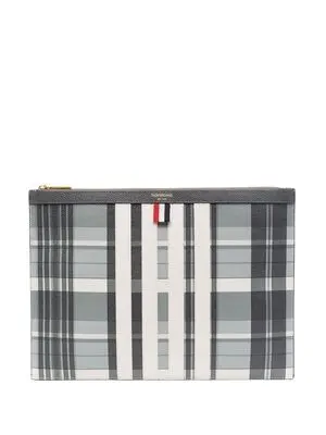 Thom Browne Grosgrain-loop Trim Clutch - Grey