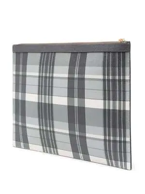 Thom Browne Grosgrain-loop Trim Clutch - Grey