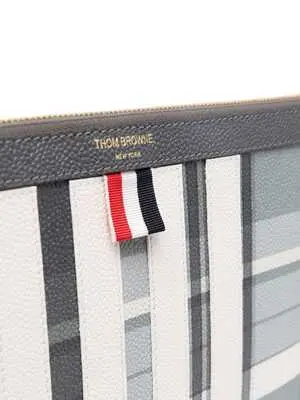 Thom Browne Grosgrain-loop Trim Clutch - Grey