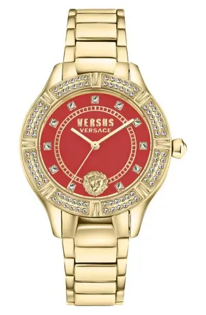 Versace VERSUS Versace Canton Road Crystal Bracelet Watch Gold