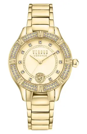 Versace VERSUS Versace Canton Road Crystal Bracelet Watch Ip Yellow Gold