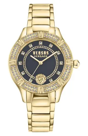Versace Canton Road Crystal Bracelet Watch - Yellow Gold