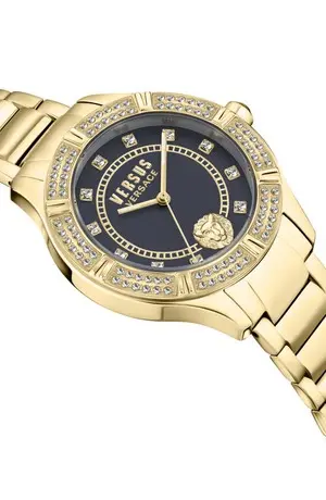 Versace Canton Road Crystal Bracelet Watch - Yellow Gold