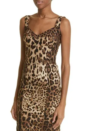 Dolce & Gabbana Leopard Print Bustier Dress