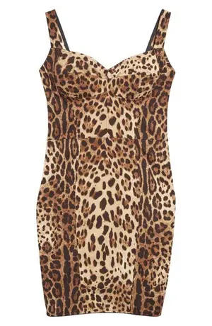 Dolce & Gabbana Leopard Print Bustier Dress