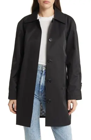 Sam Edelman Sam Edelman Water Repellent Cotton-Blend Raincoat Black