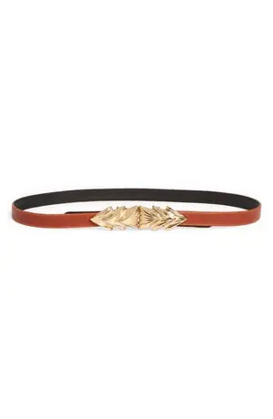 RAINA BELTS Three Shells Leather Belt - Cognac