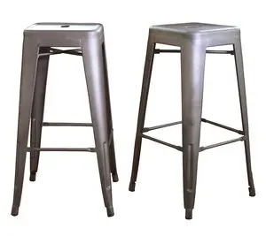 AMERIHOME 30'h Metal Bar Stool 2 Pack Gunmetal - One-color