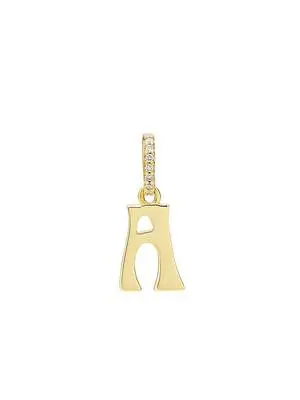 MARLO LAZ Alphabet 14k Yellow Gold & 0.045 Tcw Diamond Letter Charm Initial A