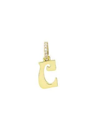 MARLO LAZ Alphabet 14k Yellow Gold & 0.045 Tcw Diamond Letter Charm Initial C