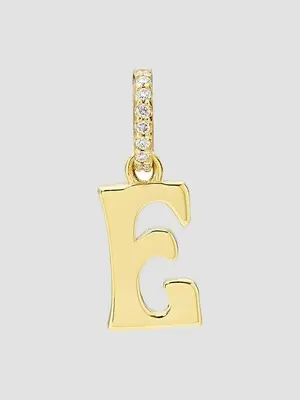 MARLO LAZ Alphabet 14k Yellow Gold & 0.045 Tcw Diamond Letter Charm - Initial E