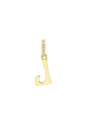 MARLO LAZ Alphabet 14k Yellow Gold & 0.045 Tcw Diamond Letter Charm Initial J