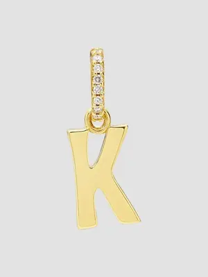 MARLO LAZ Alphabet 14k Yellow Gold & 0.045 Tcw Diamond Letter Charm - Initial K