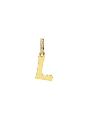 MARLO LAZ Alphabet 14k Yellow Gold & 0.045 Tcw Diamond Letter Charm Initial L