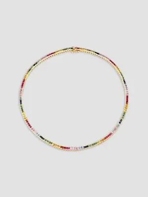Mateo Rainbow 14k Yellow Gold & Tennis Necklace - Multi