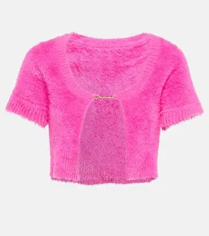 Jacquemus La Maille Neve Cropped Cardigan - Pink