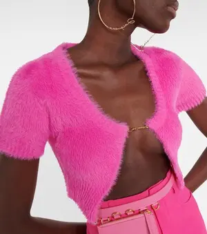Jacquemus La Maille Neve Cropped Cardigan - Pink