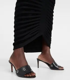 Alaïa Oeillets Embellished Leather Sandals - Black