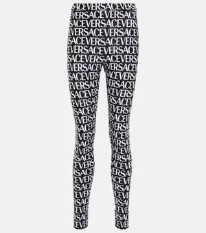 Versace Logo-print Leggings - Black