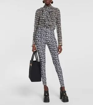 Versace Logo-print Leggings - Black