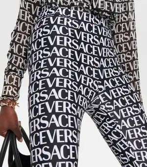Versace Logo-print Leggings - Black