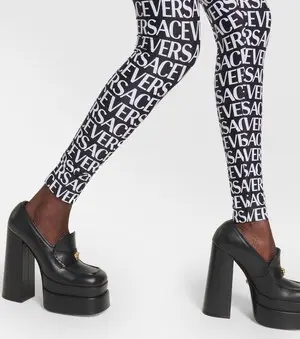 Versace Logo-print Leggings - Black