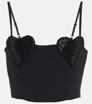 Blumarine Crystal-embellished Cropped Top