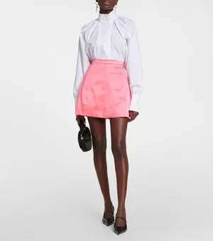 PATOU Cotton-blend Satin Miniskirt
