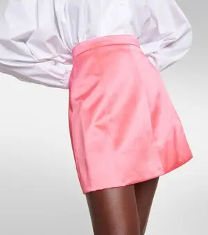 PATOU Cotton-blend Satin Miniskirt