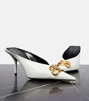 Balenciaga Square Knife Bb Mules In White - 40% Off | Editorialist