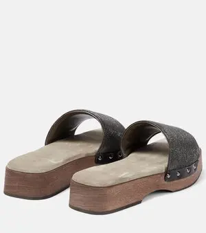 Brunello Cucinelli Embellished Clog Slides