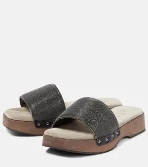 Brunello Cucinelli Embellished Clog Slides