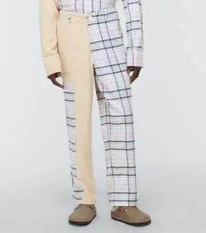 THE ELDER STATESMAN Checked Wool, Silk And Cashmere Trousers