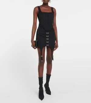 DION LEE High-rise Cotton Mini Skirt
