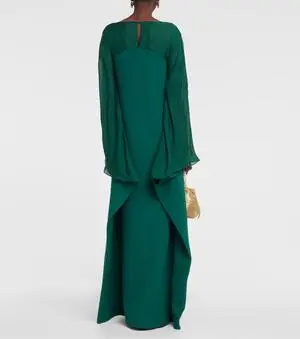 Safiyaa Silk-trimmed Kaftan