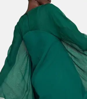 Safiyaa Silk-trimmed Kaftan