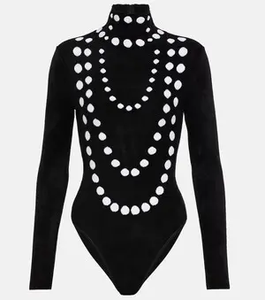Alaïa Jacquard Velvet Chenille Bodysuit