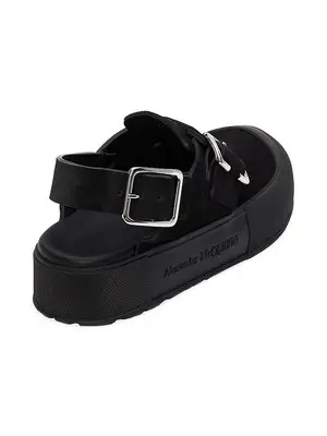Alexander McQueen Buckled Leather Platform Sandals