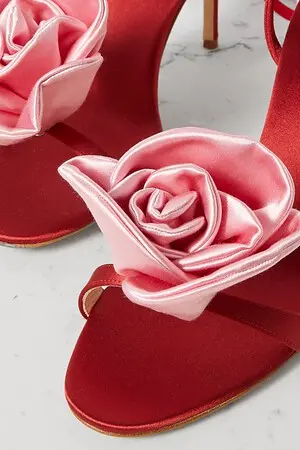 Magda Butrym Appliquéd Satin Sandals