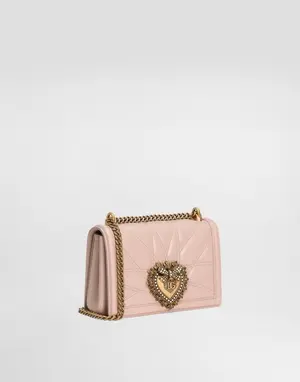Dolce & Gabbana Medium Devotion Bag In Quilted Nappa Leather - Pale Pink