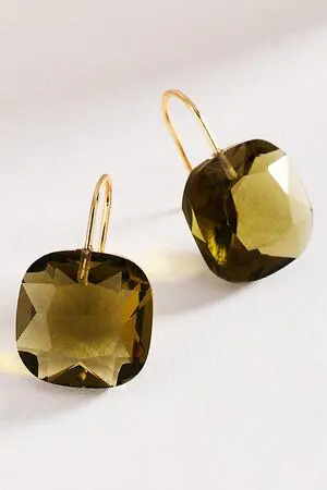 Anthropologie Floating Crystal Earrings - Olive