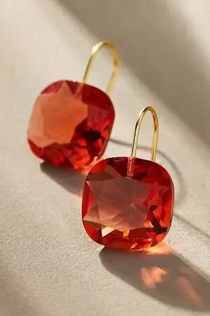 Anthropologie Floating Crystal Earrings Orange